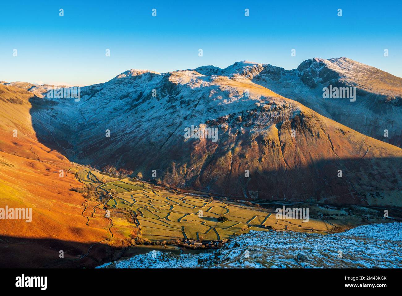 Wasdale Head , Scafell and Scafell Pike in winter, Lake District ...