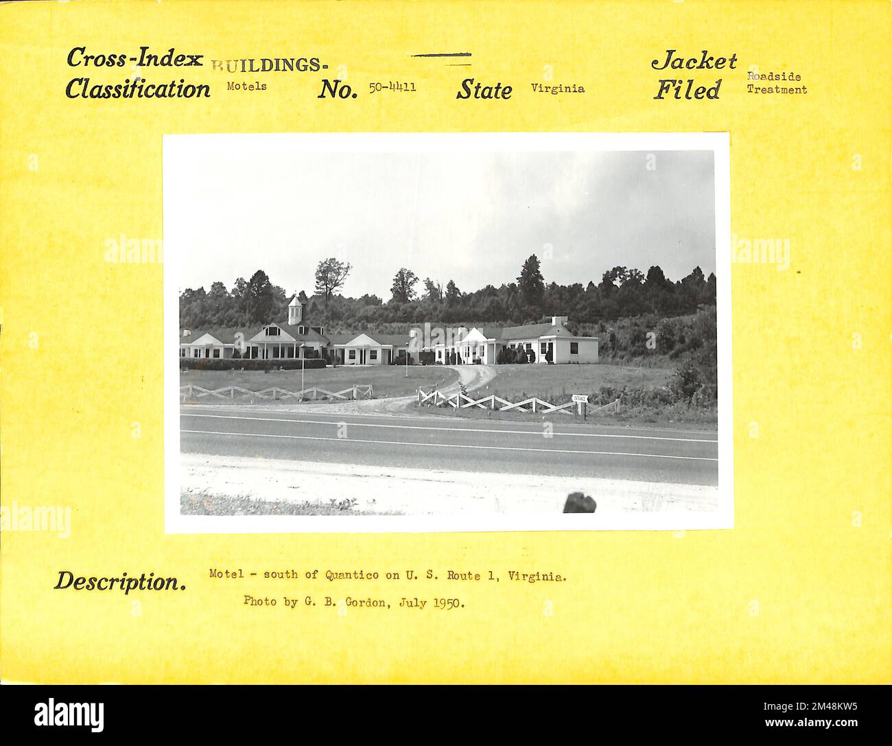 Motel, South of Quantico on U.S. Route 1. Original caption: Motel ...