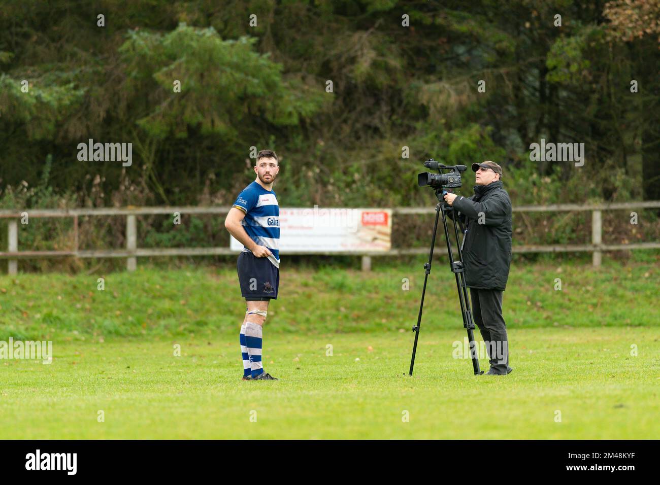 Television reporter interviews Howe of Fife captain on camera after the ...