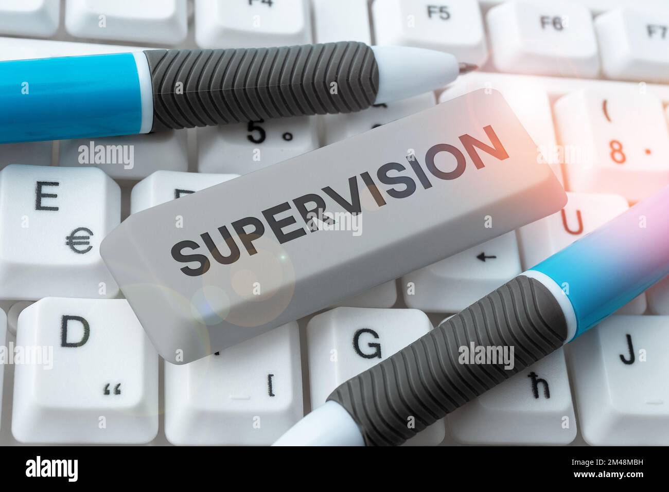 Hand writing sign Supervision. Word Written on monitoring and ...