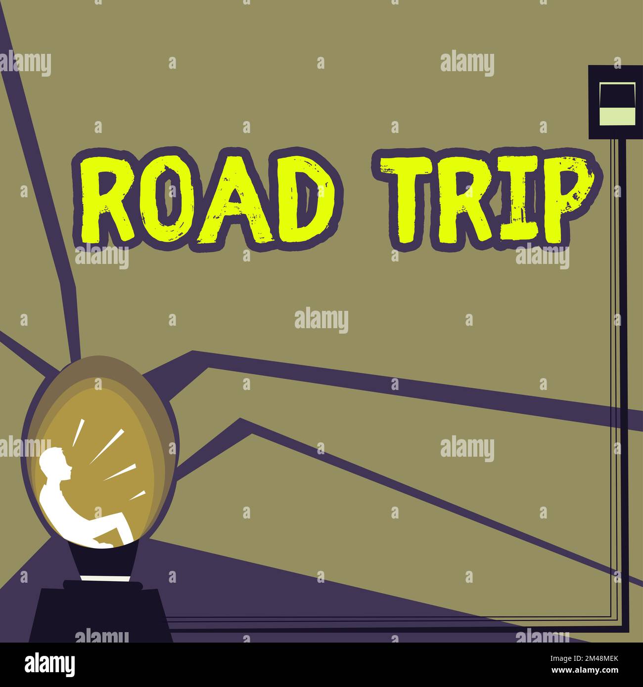 Text sign showing Road Trip. Business idea Roaming around places with ...