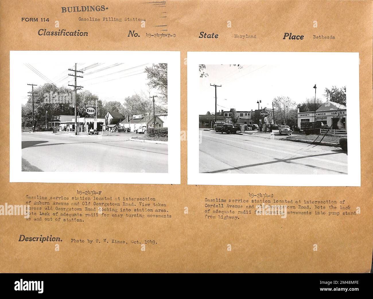 Gasoline Service Stations on Old Georgetown Road. Original caption: 49 ...