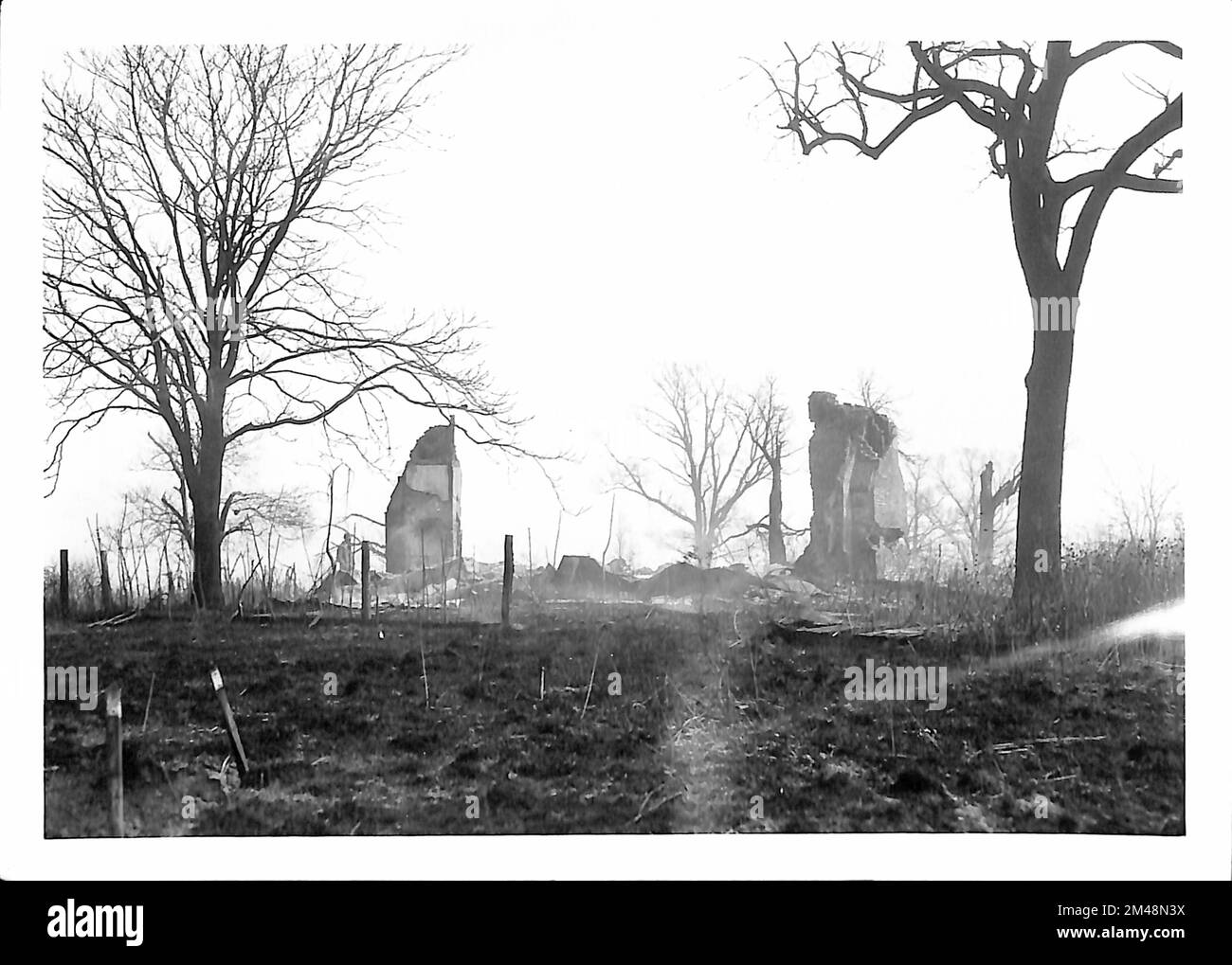 Remains of Fire Which Destroyed Custis Abingdon House. Original caption ...
