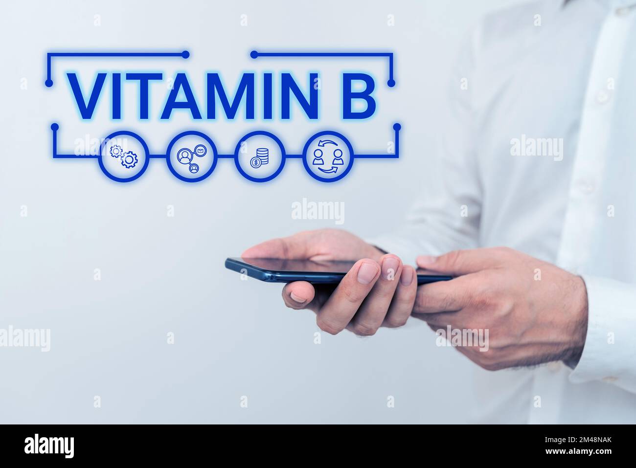 Inspiration showing sign Vitamin B. Word Written on Nutrient that helps ...