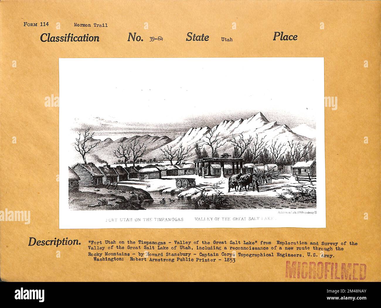 Fort Utah on the Timpanogas - Valley of the Great Salt Lake. Original ...