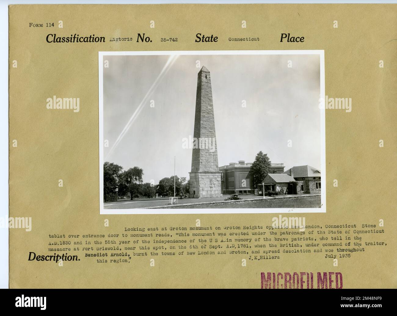 Looking East at Groton Monument on Groton Heights Opposite New London ...