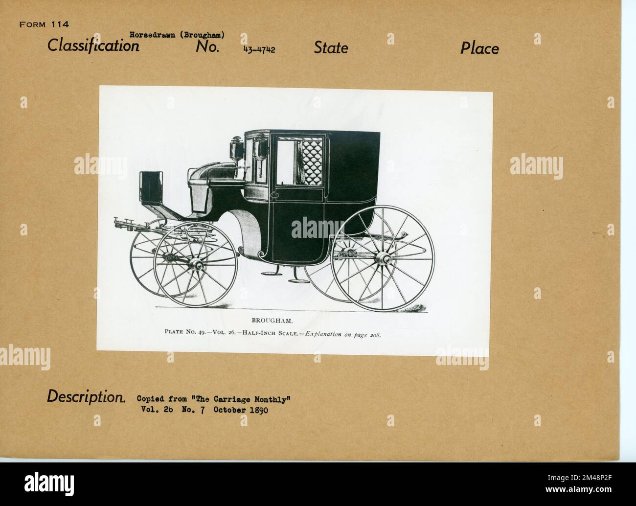Brougham. Original caption: Brougham. Copied from "The Carriage Monthly ...