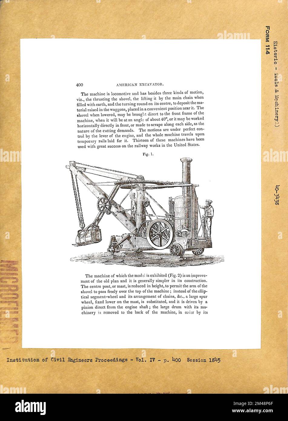 American Excavator. Original caption: Institute of Civil Engineers ...