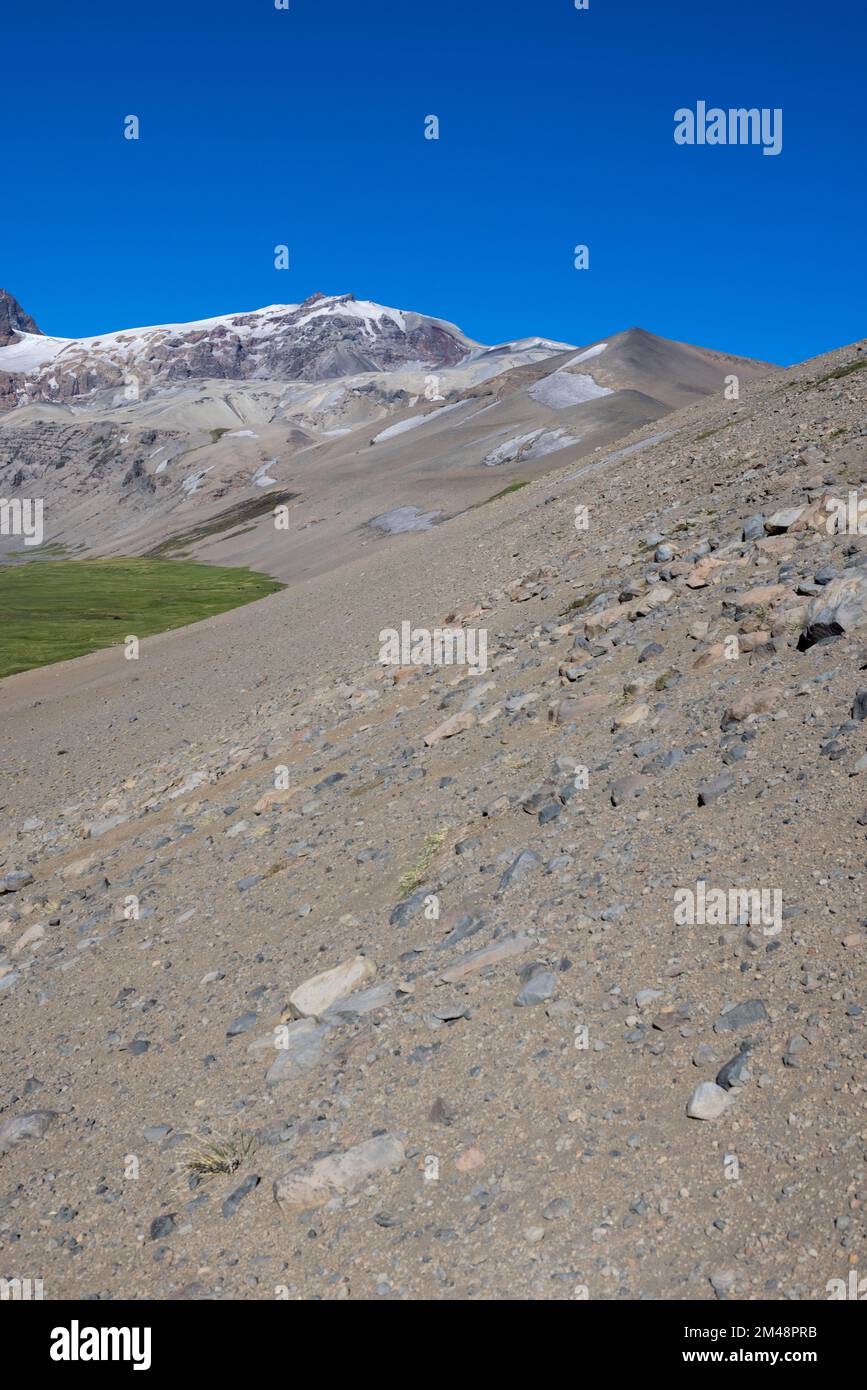 View of the breathtaking landscape at Paso Vergara in Argentina while ...