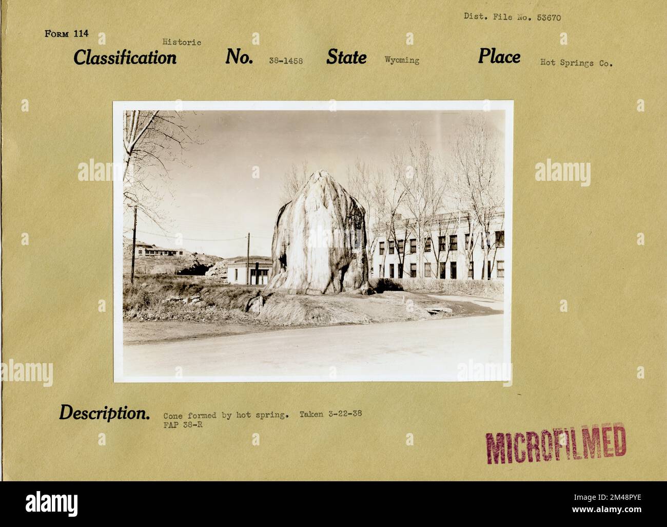 Cone Formed By Hot Spring. Original caption: Cone formed by hot spring ...