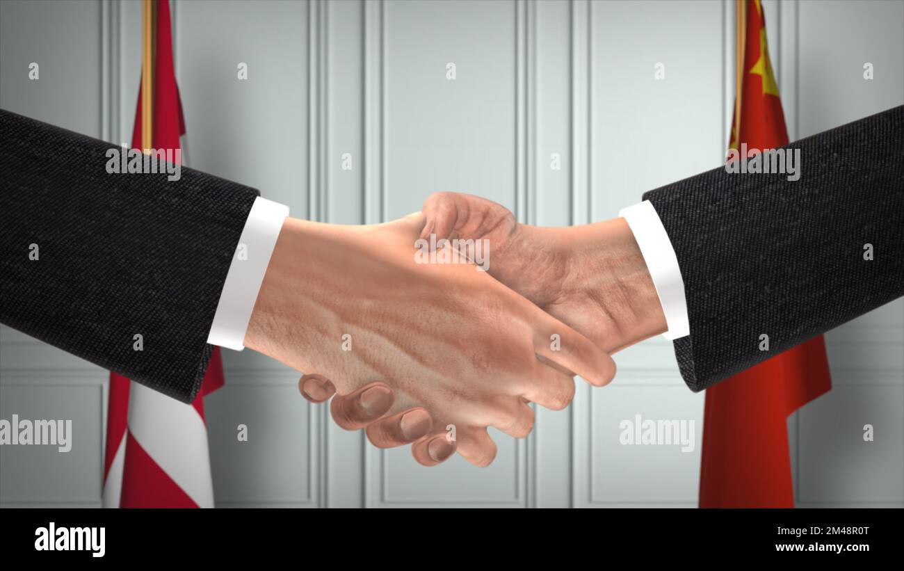 Denmark and China Officials Business Meeting. Diplomacy Deal. Partners ...