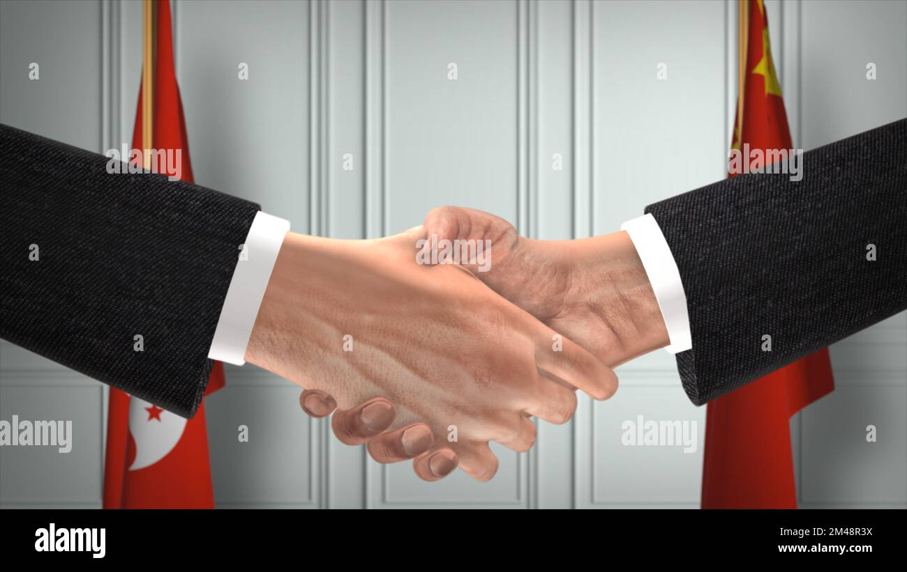 Hong Kong and China Officials Business Meeting. Diplomacy Deal ...