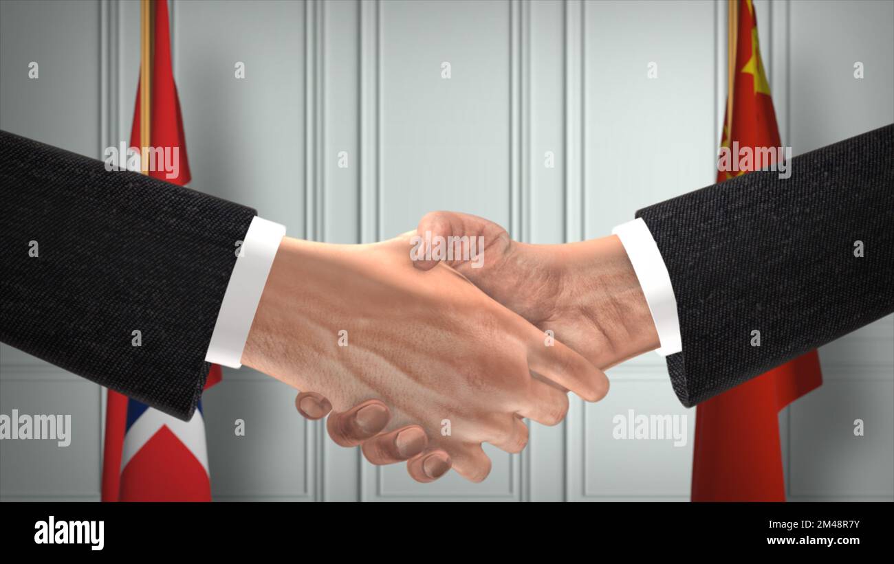Norway and China Officials Business Meeting. Diplomacy Deal. Partners ...