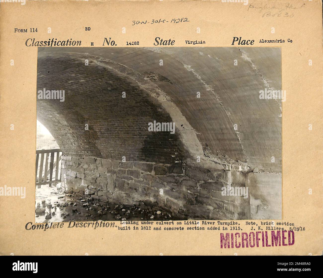 Looking Under Culvert on Little River Turnpike. Original caption ...