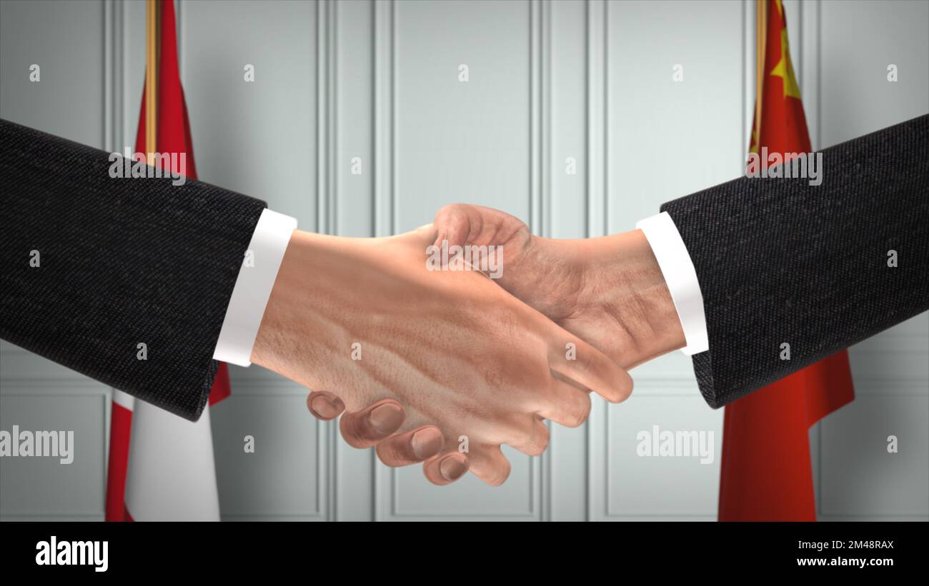 Peru and China Officials Business Meeting. Diplomacy Deal. Partners ...