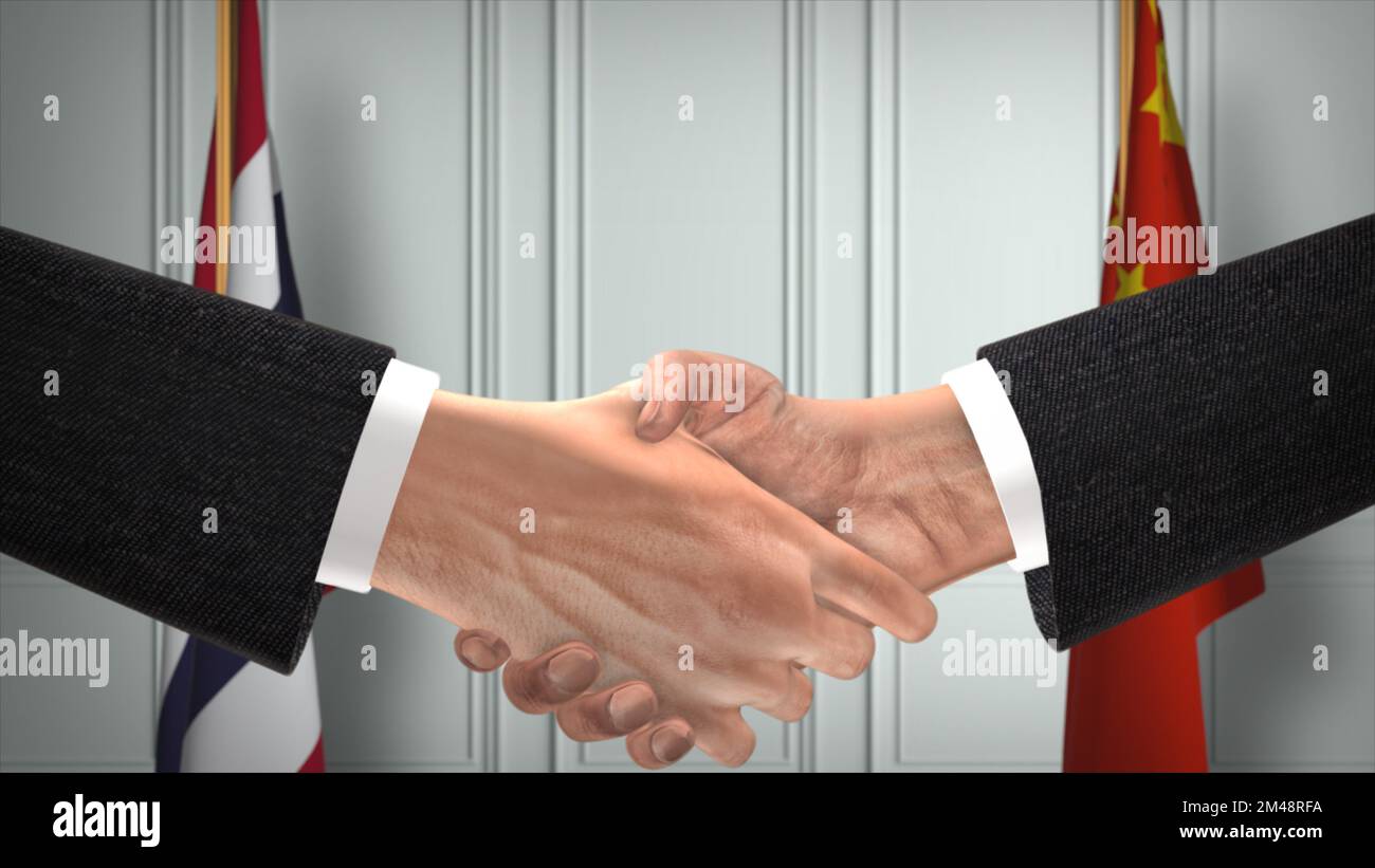Thailand and China Officials Business Meeting. Diplomacy Deal. Partners ...