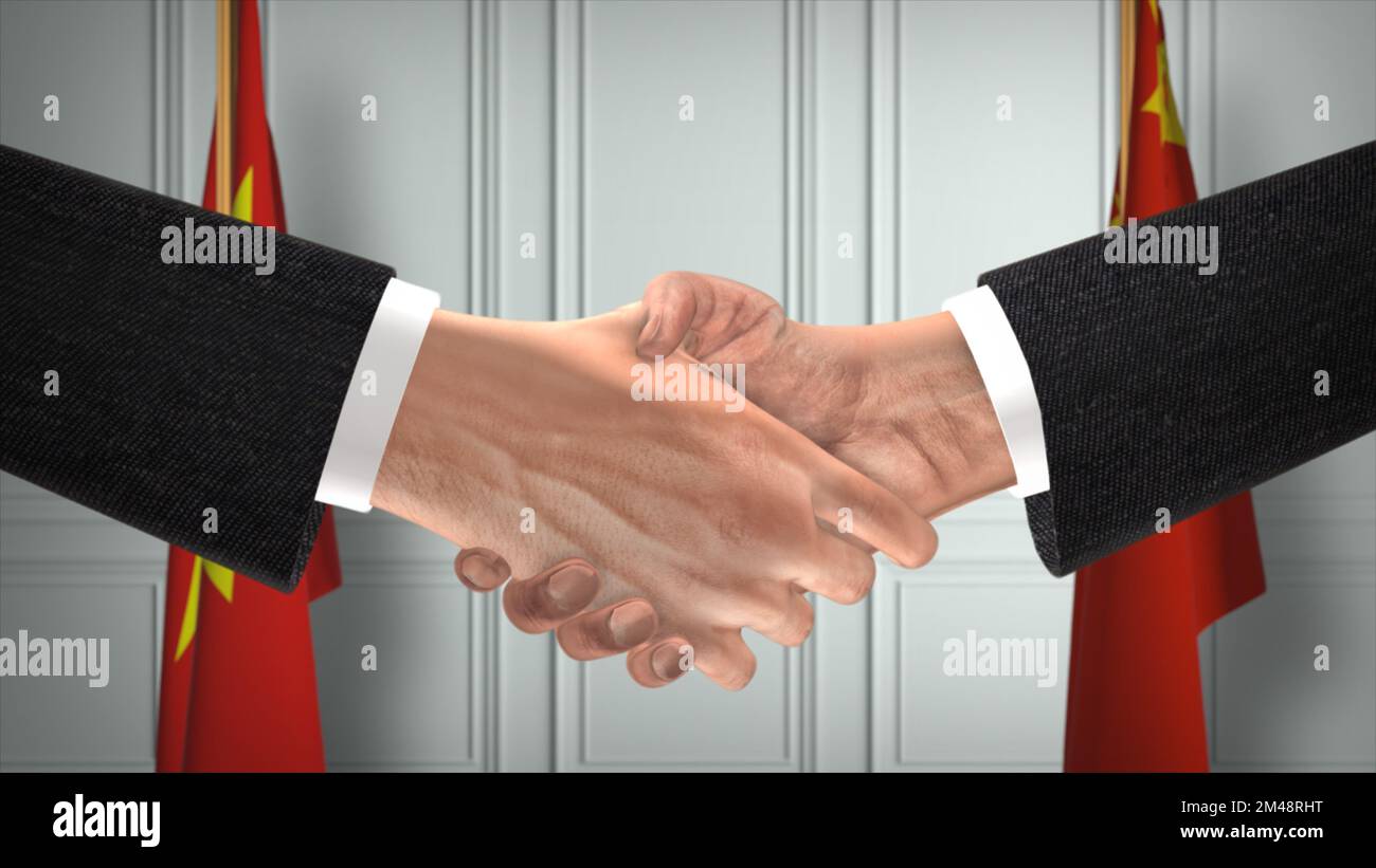 Vietnam and China Officials Business Meeting. Diplomacy Deal. Partners ...