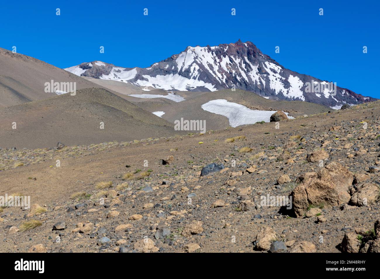 View of the breathtaking landscape at Paso Vergara in Argentina while ...