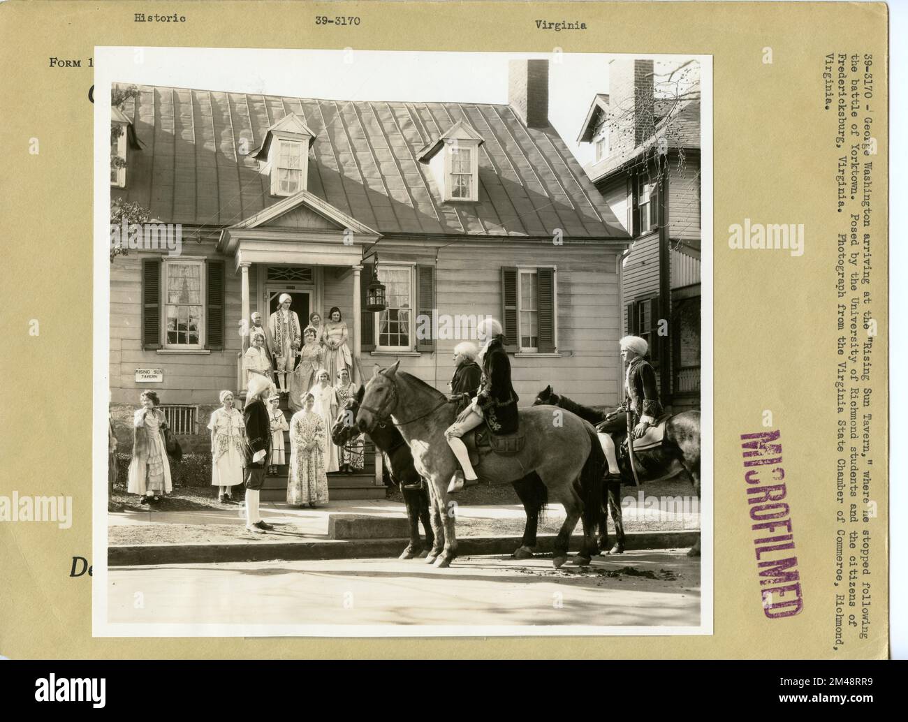 George Washington Arriving at the "Rising Sun Tavern". Original caption ...