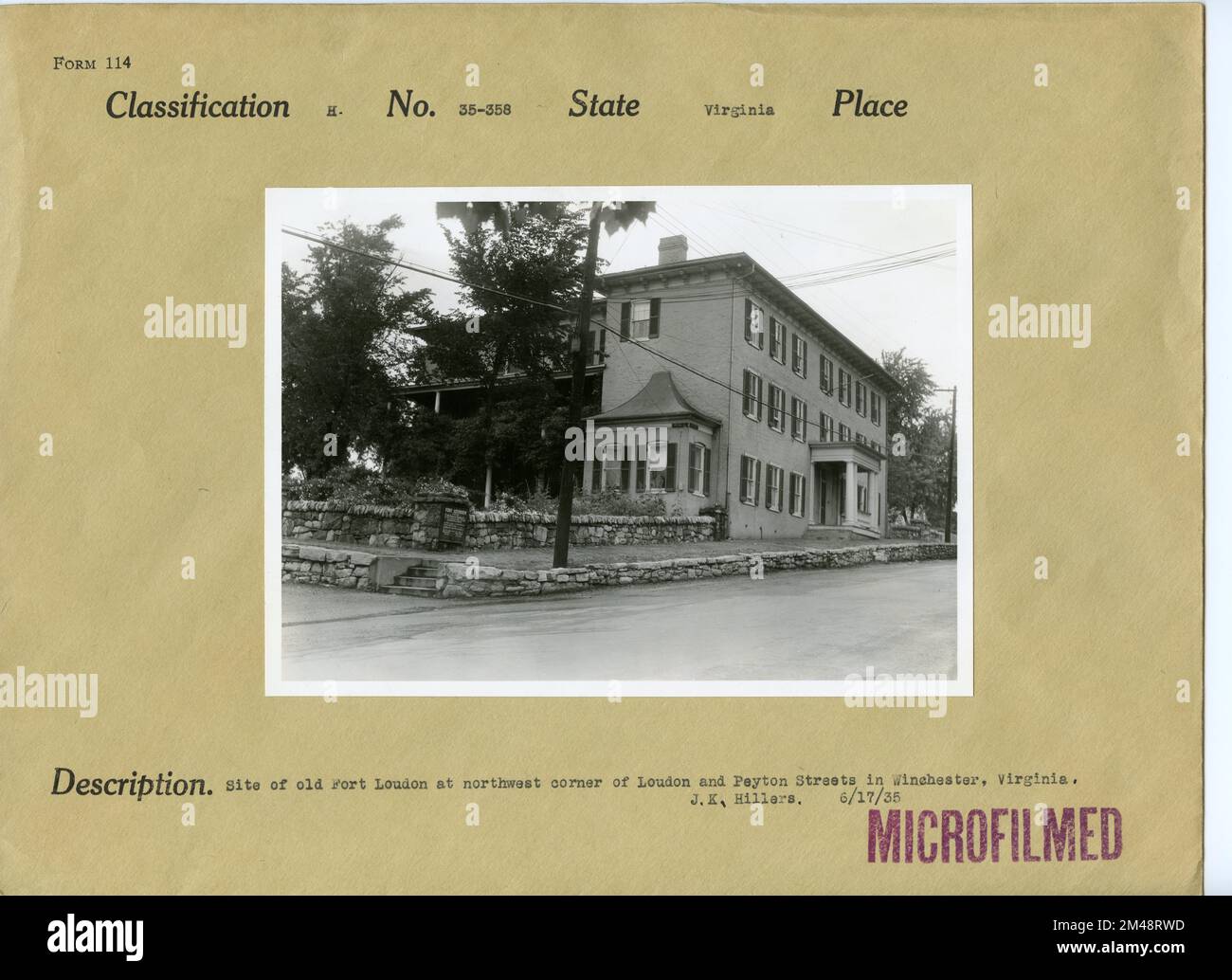 Site of Old Fort Loudon at Northwest Corner of Loudon and Peyton ...