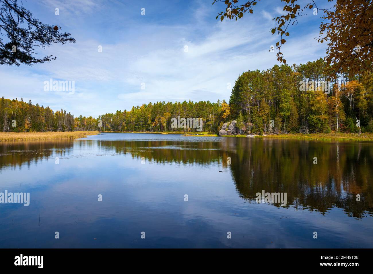 Bright autumn landscape blue lake hi-res stock photography and images ...