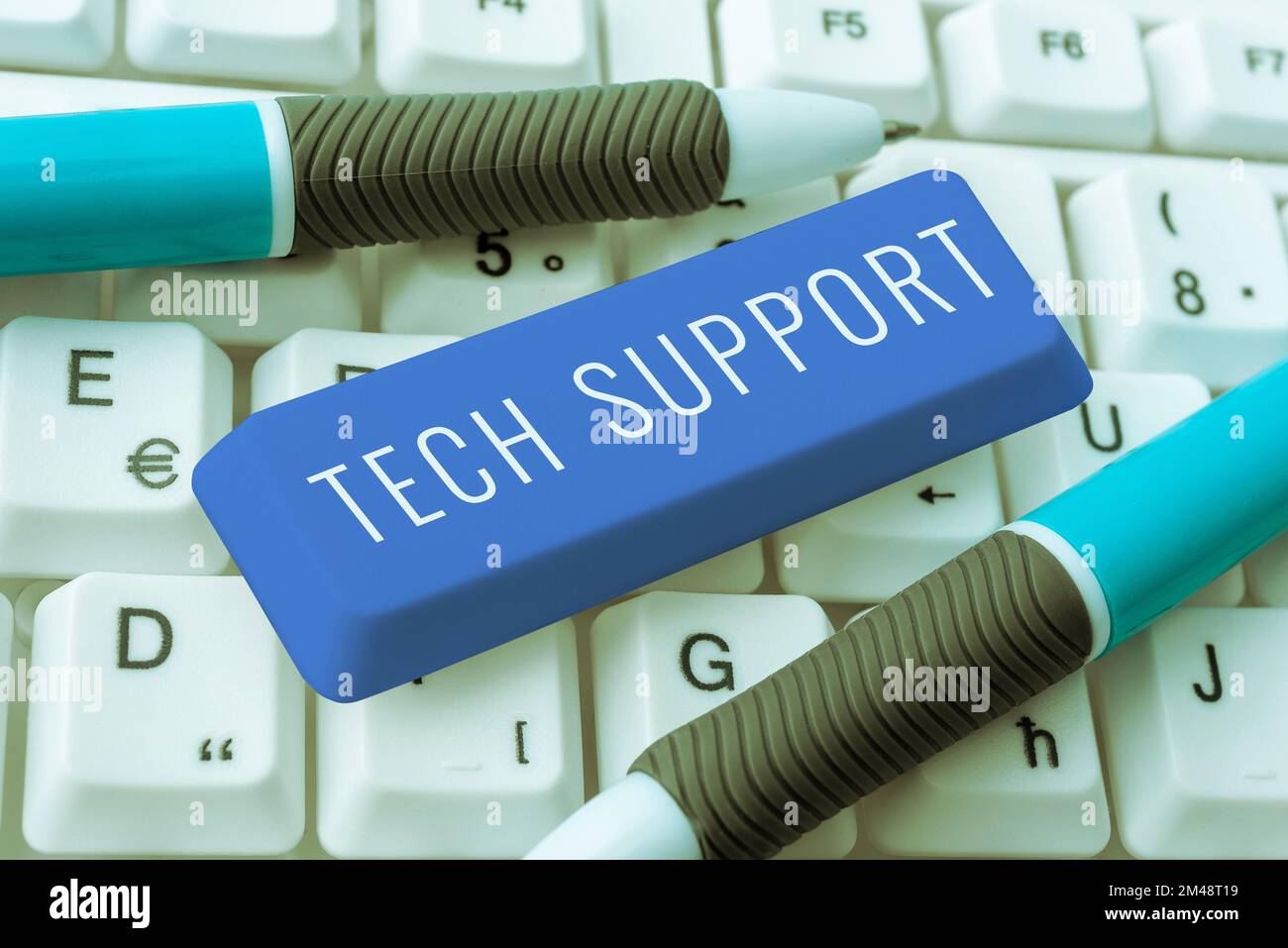 Text caption presenting Tech Support. Concept meaning Assisting individuals who are having ...