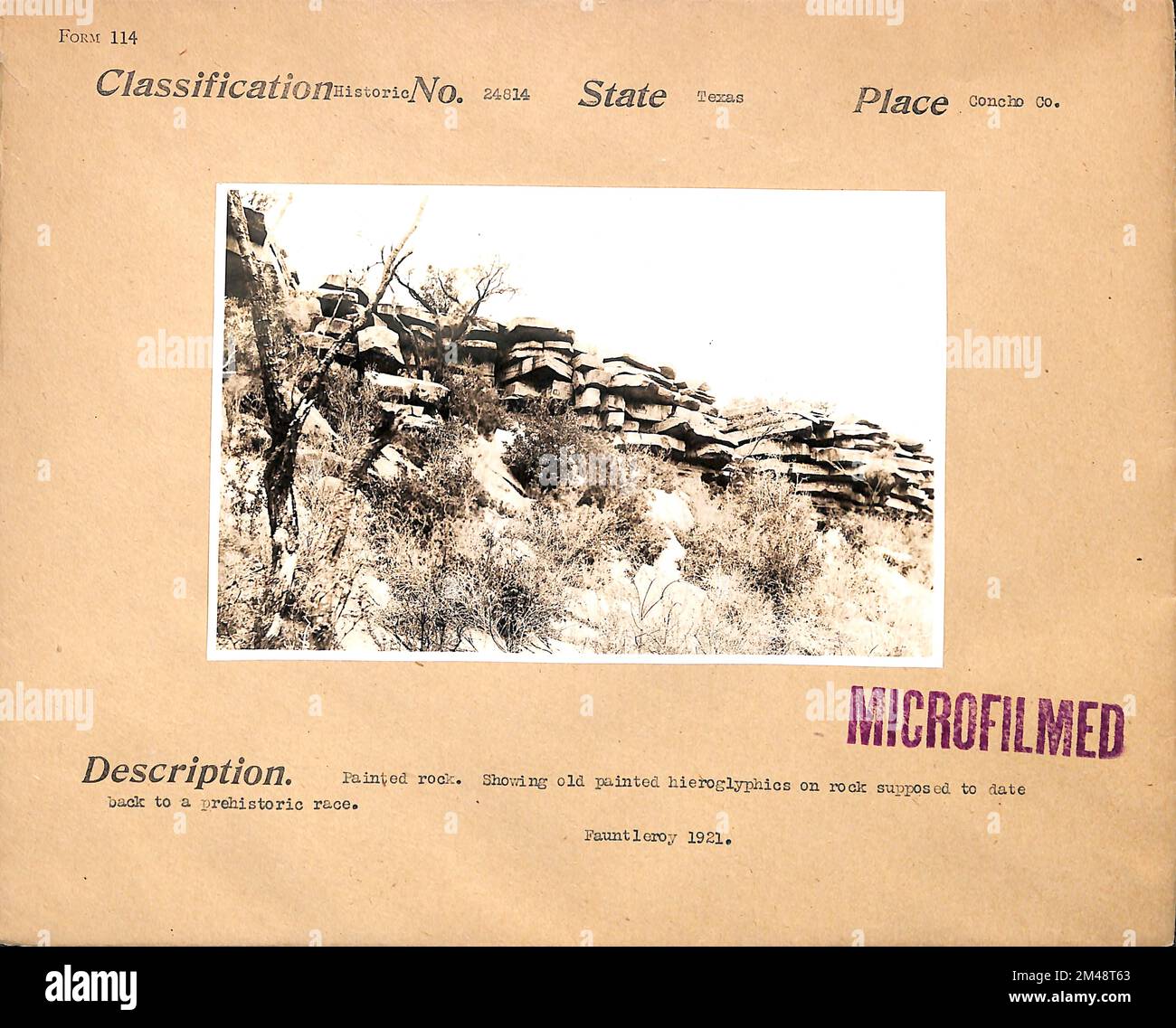 Old Painted Hieroglyphics on Rock. Original caption: Painted rock ...