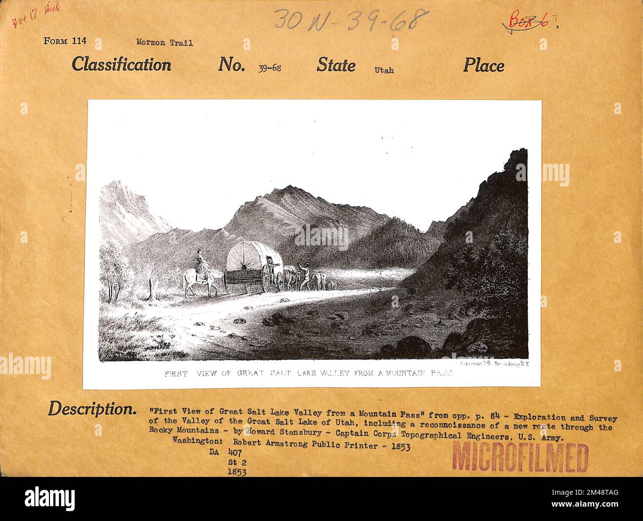 First View of Great Salt Lake Valley from a Mountain Pass. Original ...