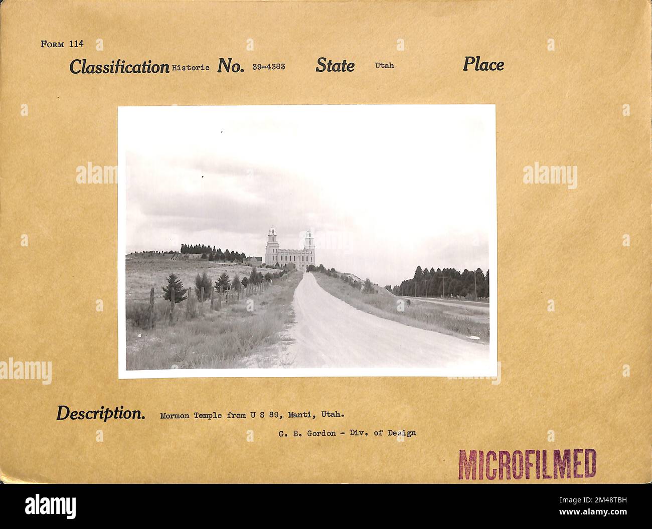 Mormon Temple from U.S. 89, Manti, Utah. Original caption: Mormon ...