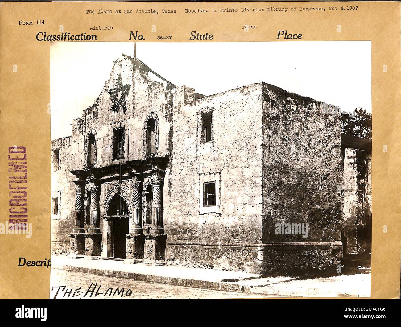 The Alamo at San Antonio, Texas. Original caption: The Alamo at San ...