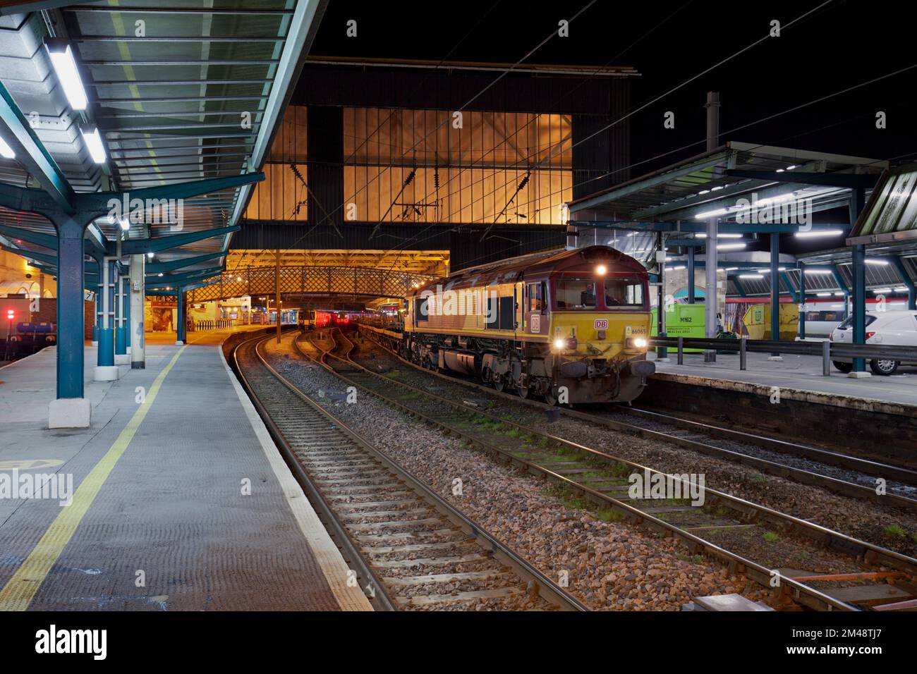 EWS livery DB Cargo rail UK class 66 locomotive 66065 at Carlisle ...