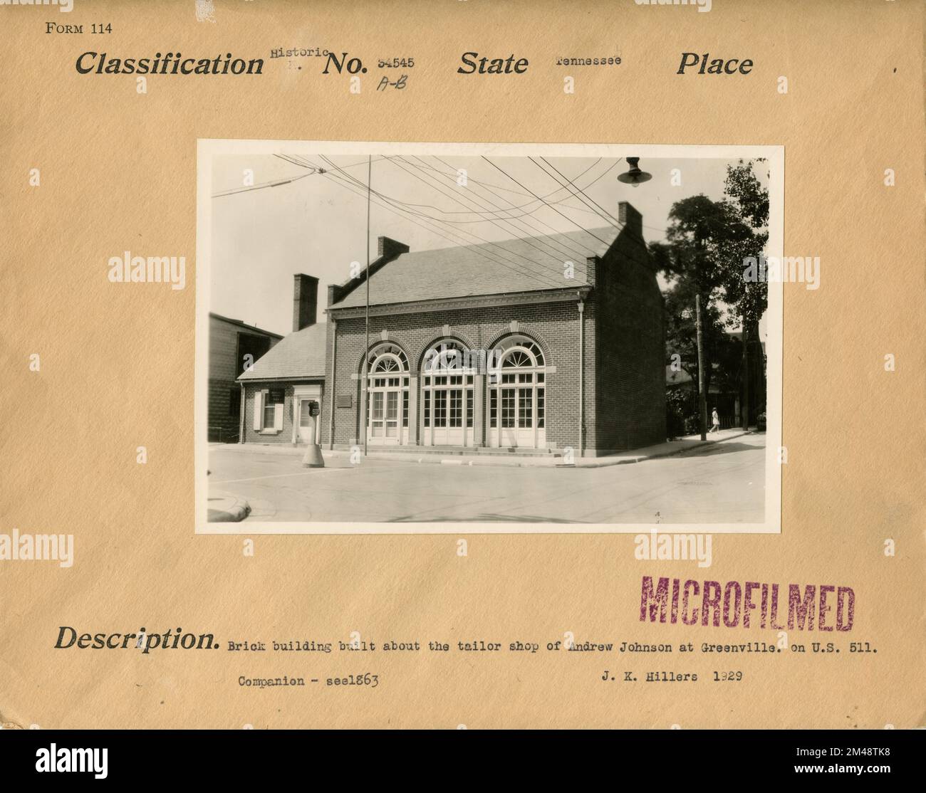 Brick Building Built About the Tailor Shop of Andrew Johnson at ...