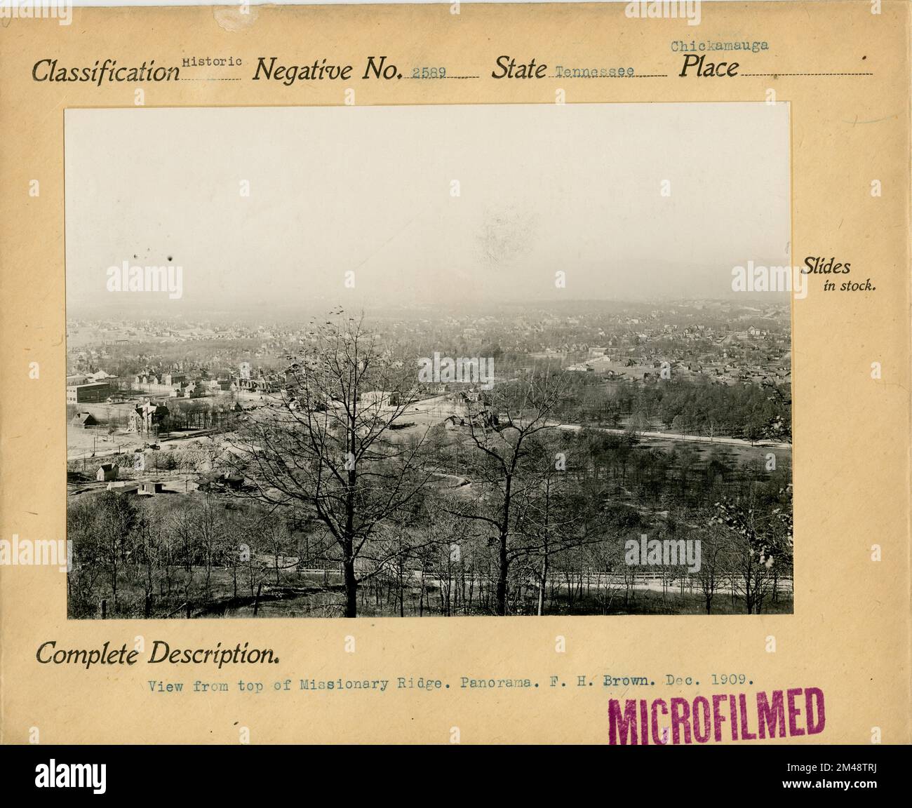 View from Top of Missionary Ridge. Original caption: View from top of ...