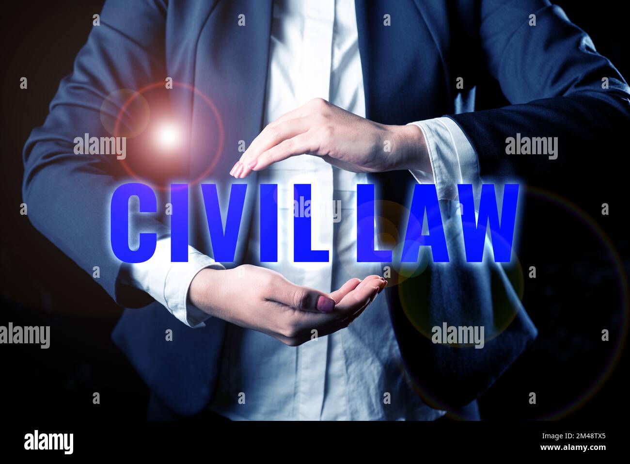 Hand writing sign Civil Law. Word for Law concerned with private ...