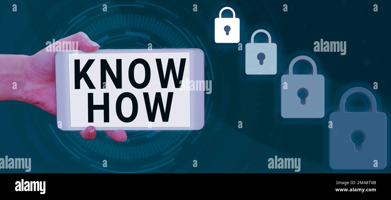Sign displaying Know How. Internet Concept The process to learn of ...