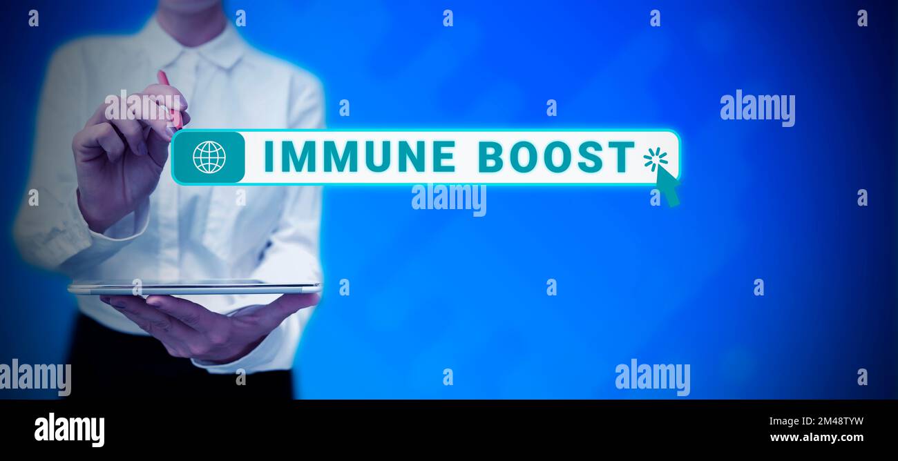 Hand writing sign Immune Boost. Business concept being able to resist a ...
