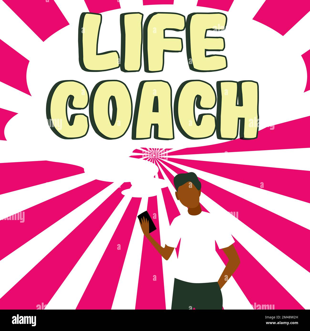 Text caption presenting Life Coach. Word Written on A person who ...