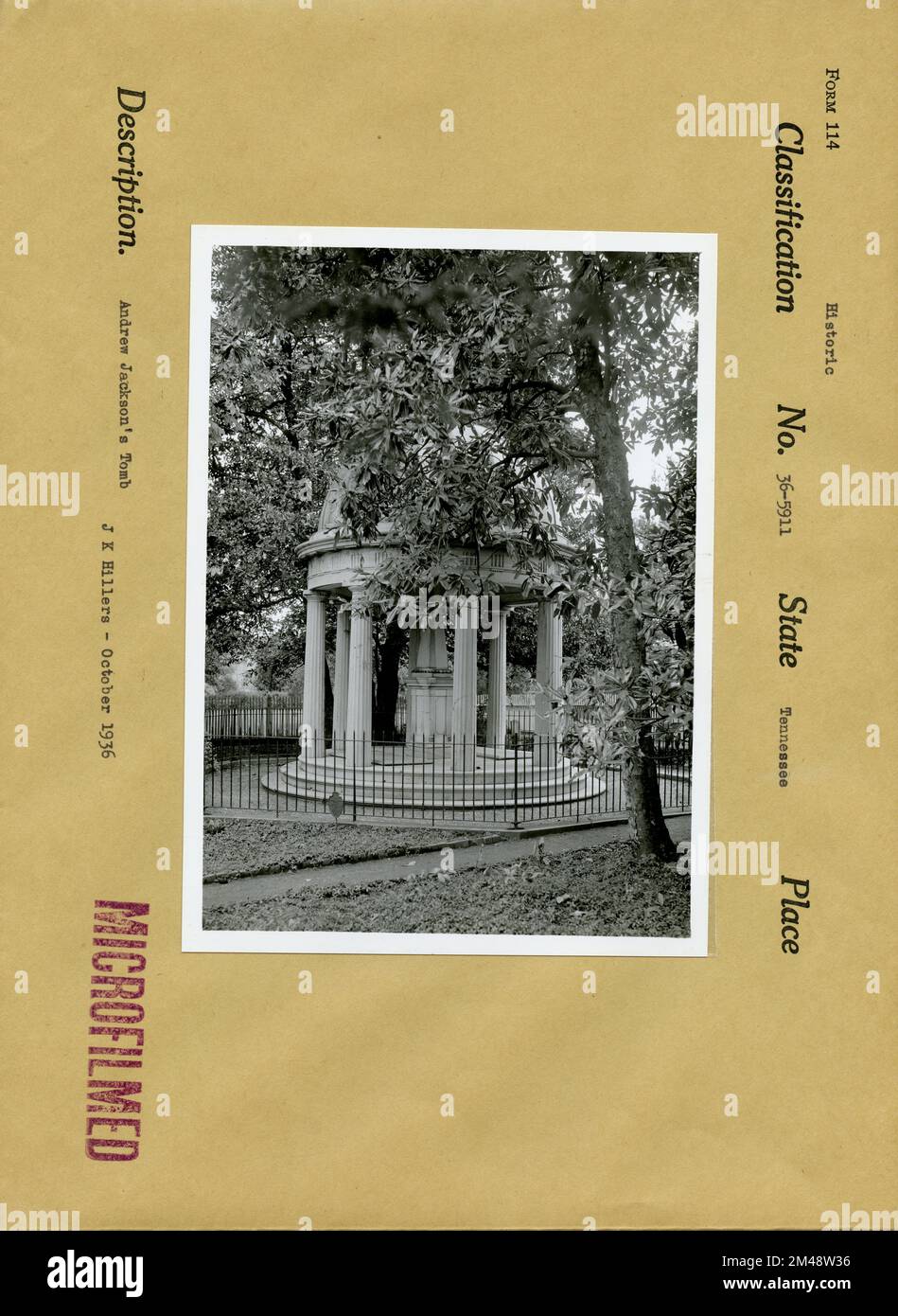 Andrew Jackson's Tomb. Original caption: Andrew Jackson's Tomb J. K ...