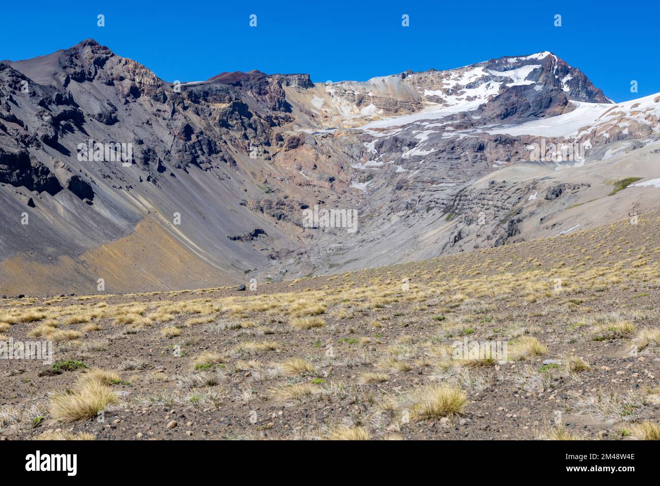 View of the breathtaking landscape at Paso Vergara in Argentina while ...