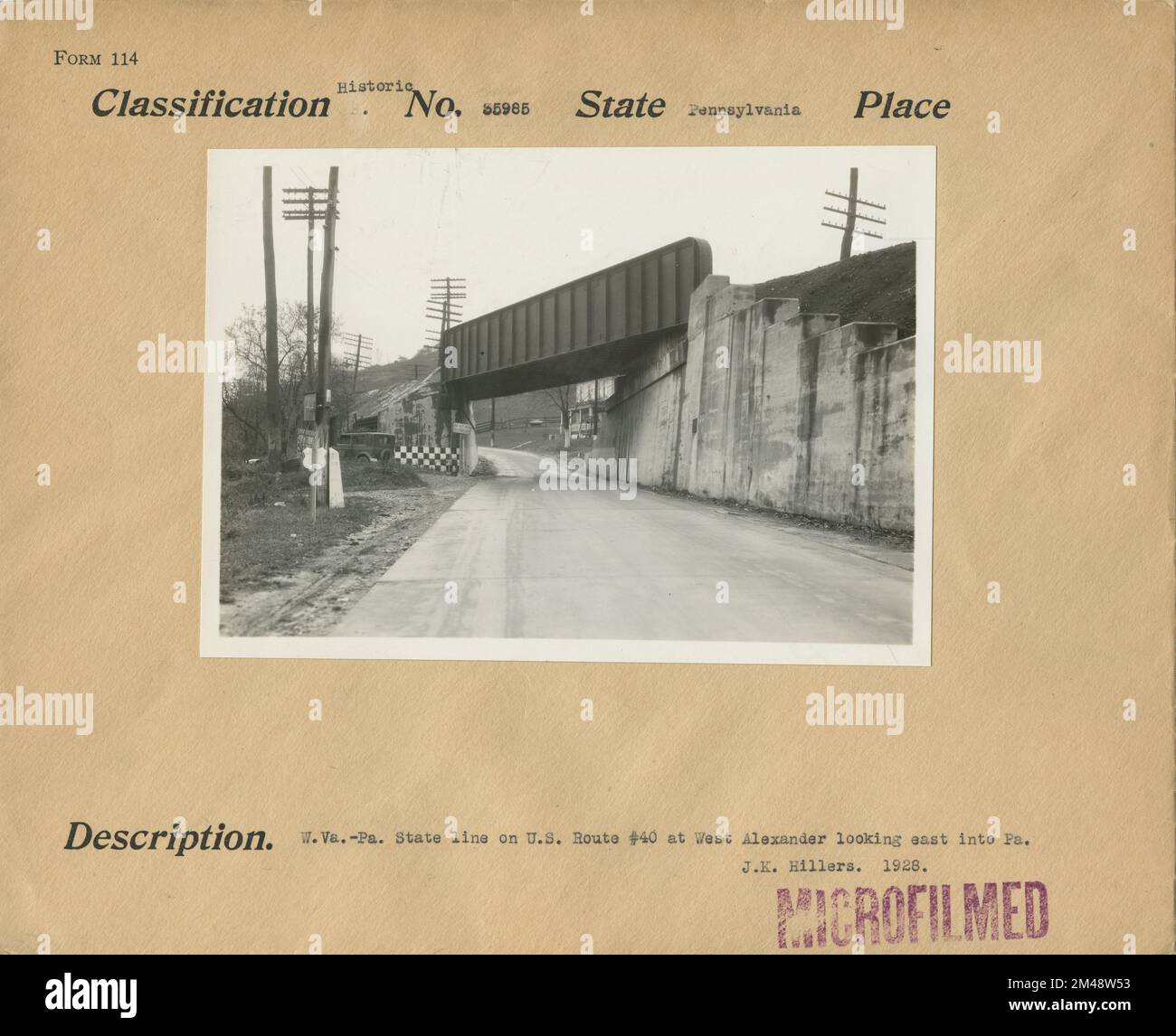 West Virginia-Pennsylvania State Line on U.S. Route 40. Original ...