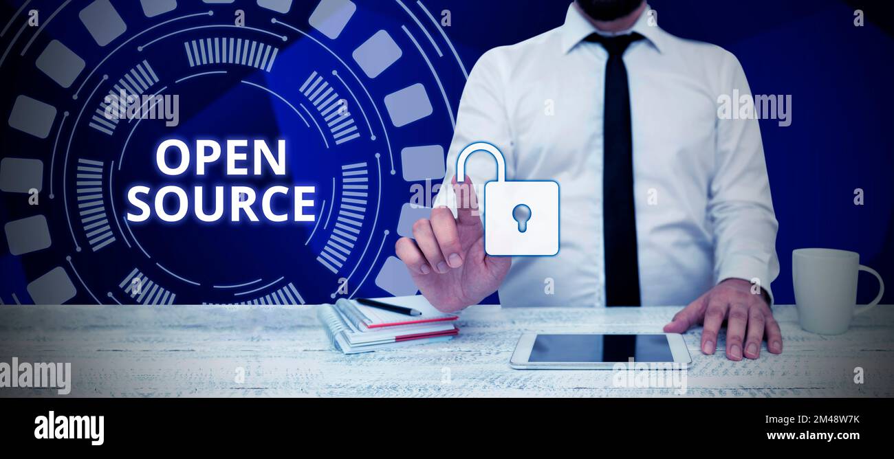 Inspiration showing sign Open Source. Business concept denoting software which original source ...