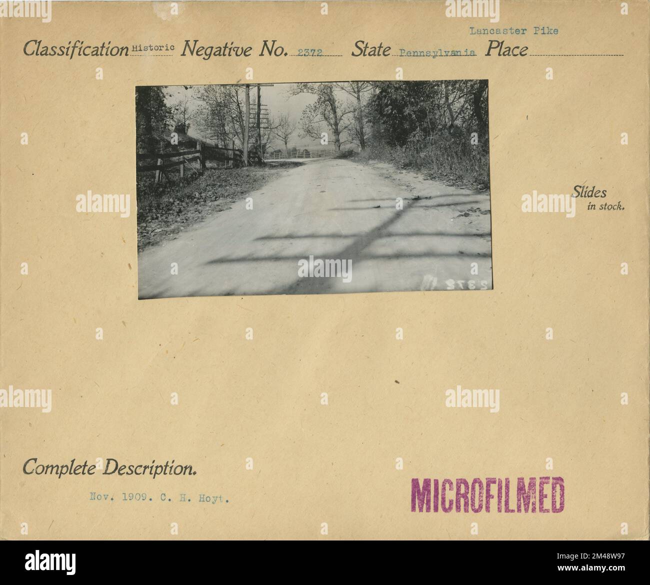 Lancaster Pike, Pennsylvania. Original caption: C. H. Hoyt State ...