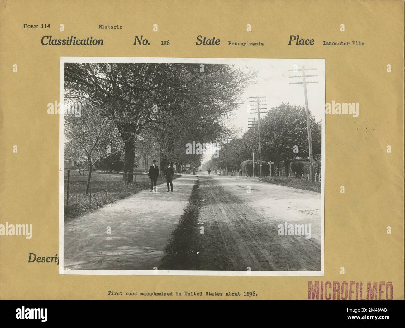 First Road Macadamized in United States About 1896. State: Pennsylvania ...