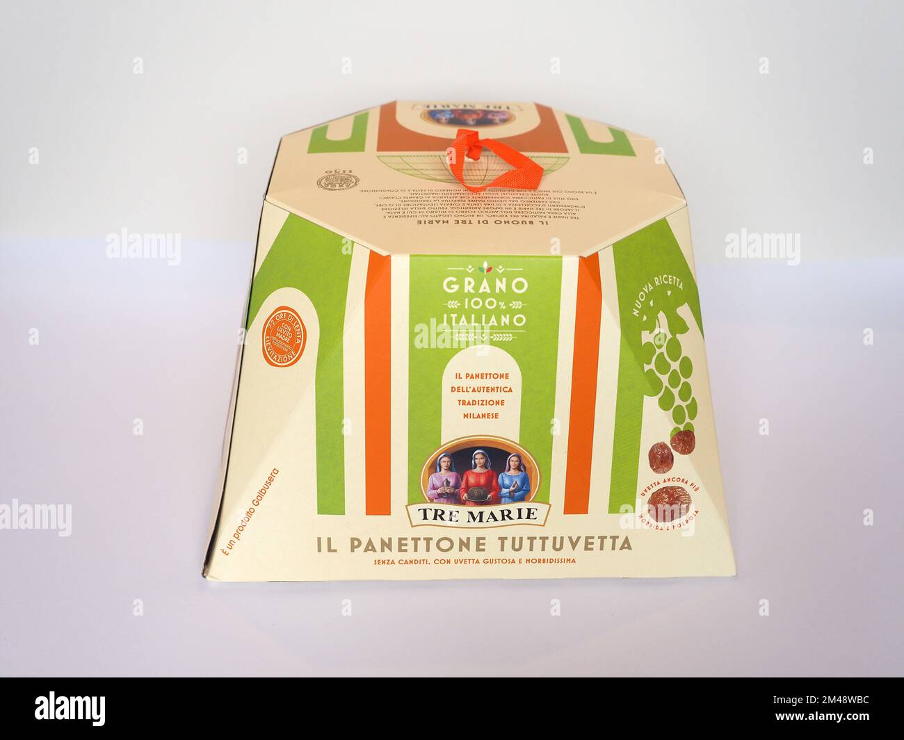 MILAN, ITALY - CIRCA DECEMBER 2022: Tre Marie Milanese panettone with ...