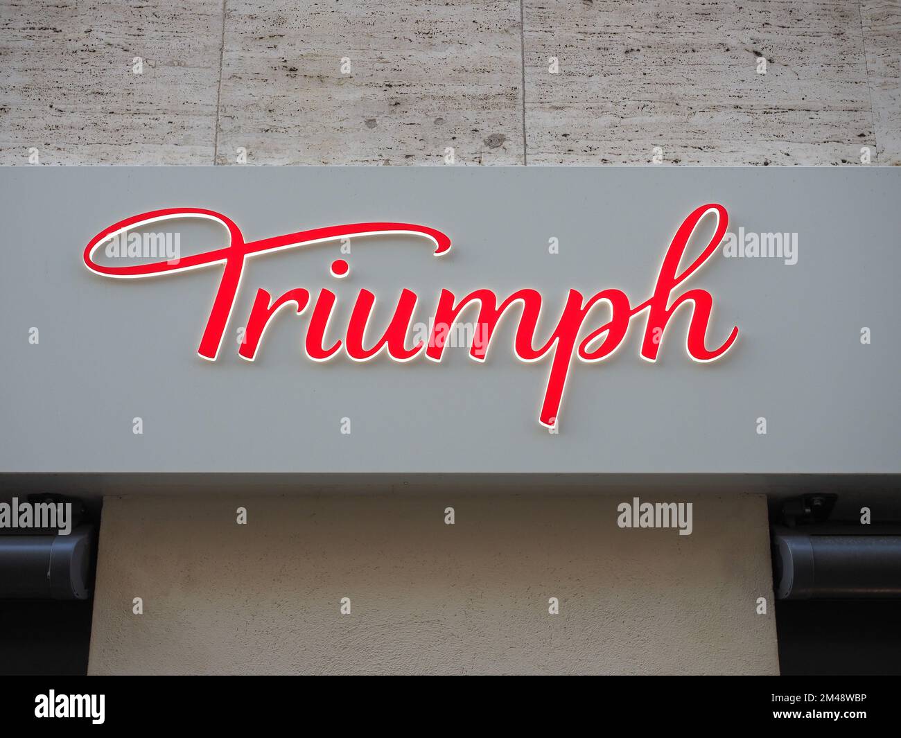 TURIN, ITALY - CIRCA OCTOBER 2022: Triumph storefront sign in Stock ...