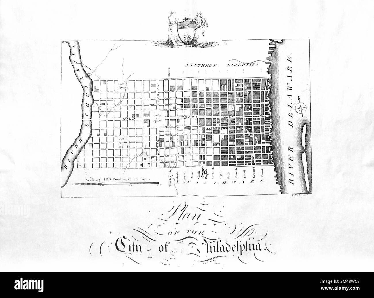 Plan of the City of Philadelphia. Original caption: Plan of the City of ...