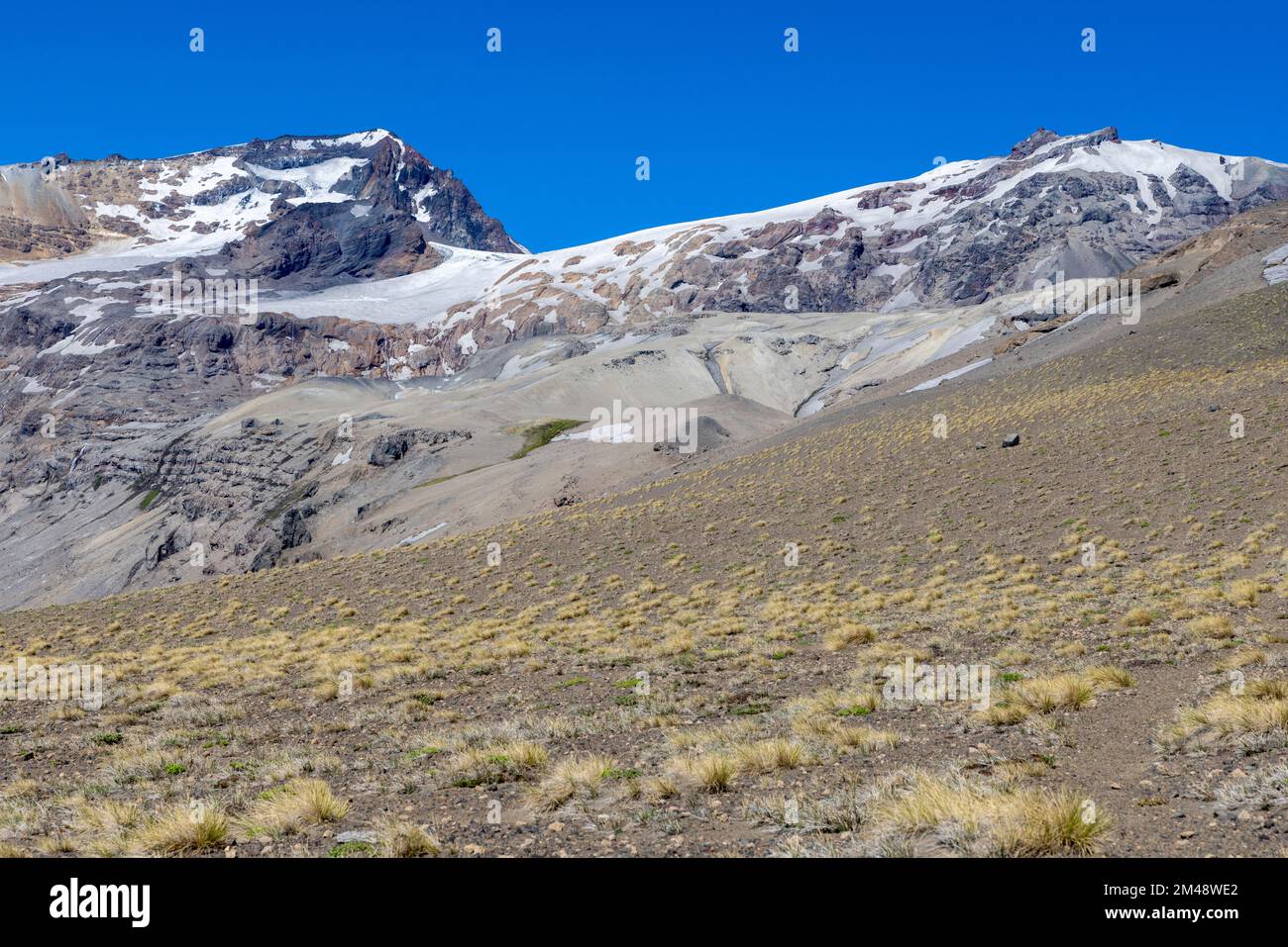 View of the breathtaking landscape at Paso Vergara in Argentina while ...