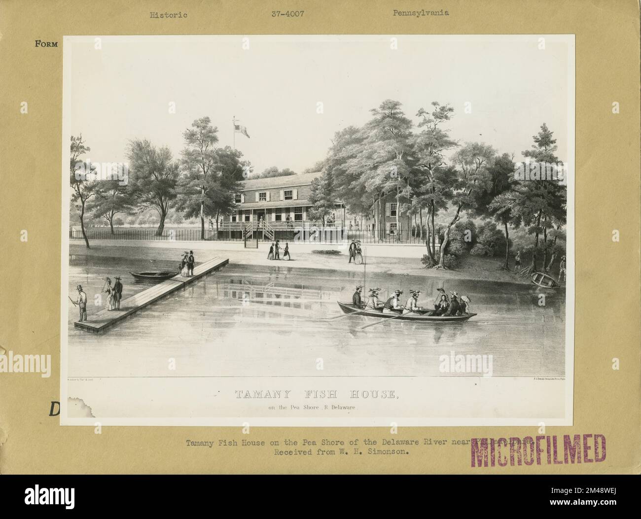 Tamany Fish House on the Pea Shore of the Delaware River Near ...