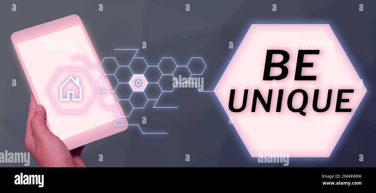 Conceptual display Be Unique. Word for being the only one of its kind ...