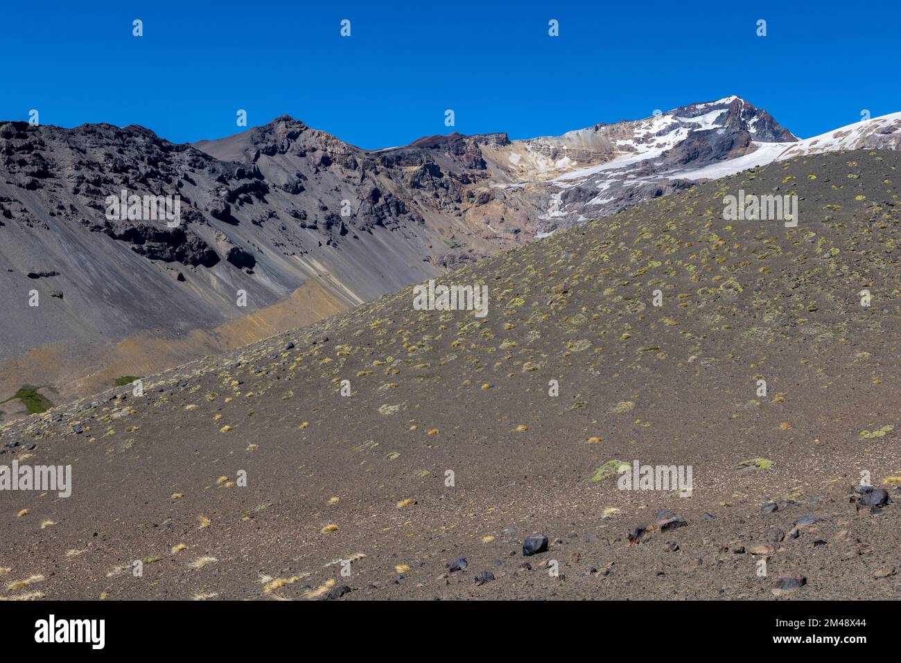 View of the breathtaking landscape at Paso Vergara in Argentina while ...